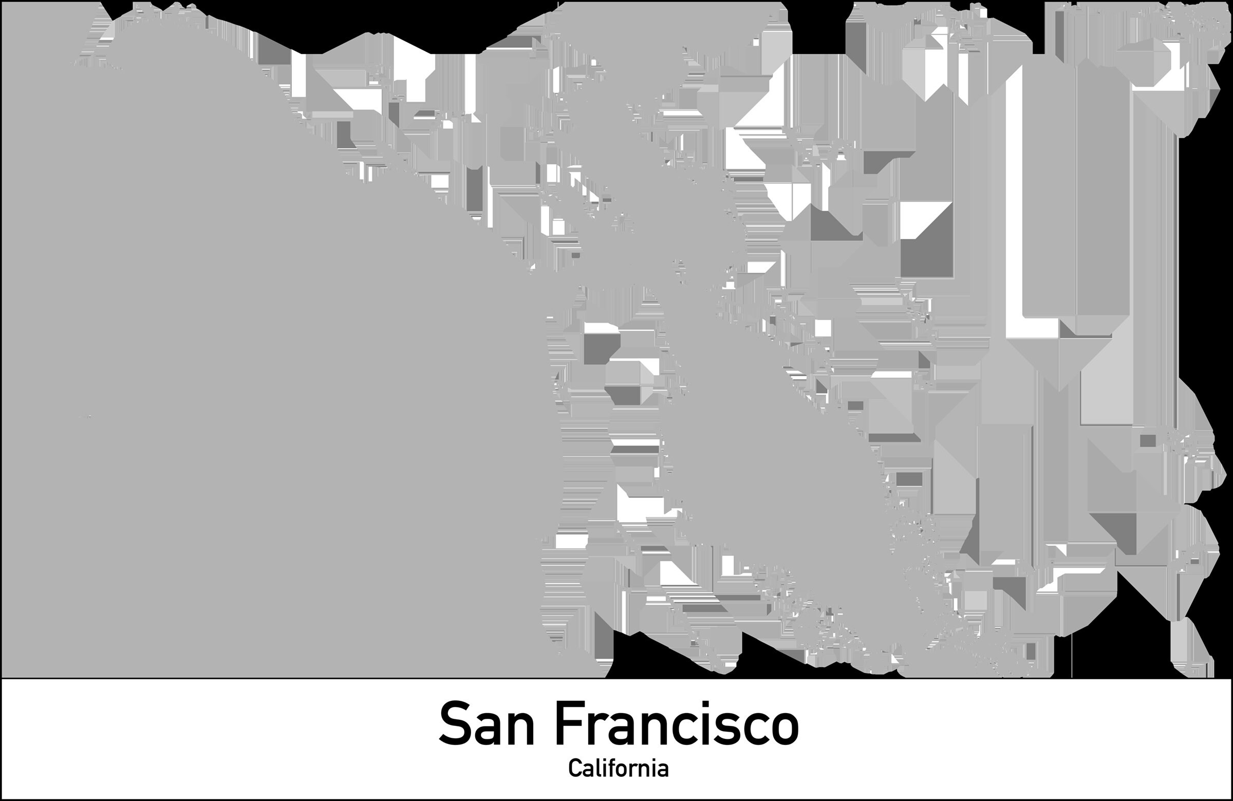 San Francisco California Map Laser Cut Engrave Ready Design Files - Etsy
