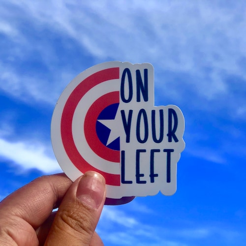 Captain America on Your Left Vinyl Sticker - Etsy