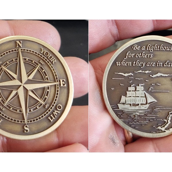 Compass Coin - Etsy