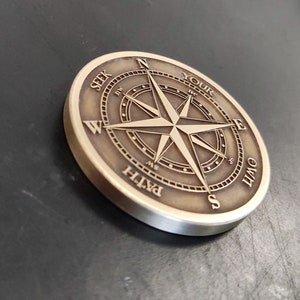 Compass - Wind Rose - EDC Brass Worry / Challenge Coin - Life Wisdom ...