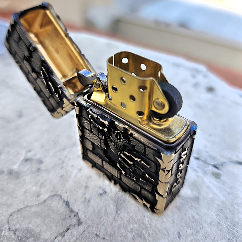 Heavy Armor Brass Lighter With Ultra-deep Engraving - - Custom Made ...