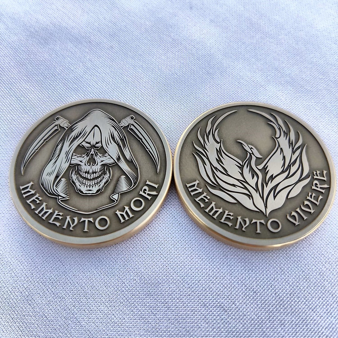 Memento Mori - Memento Vivere - EDC Brass Worry / Challenge Coin ...