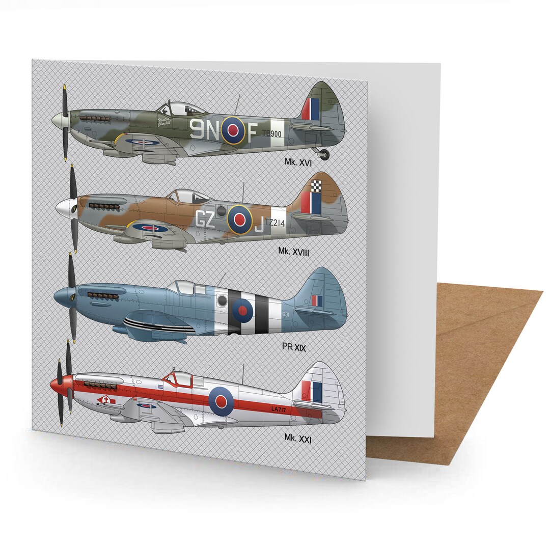 Spitfire Greetings Card (150x150 Blank) - Etsy
