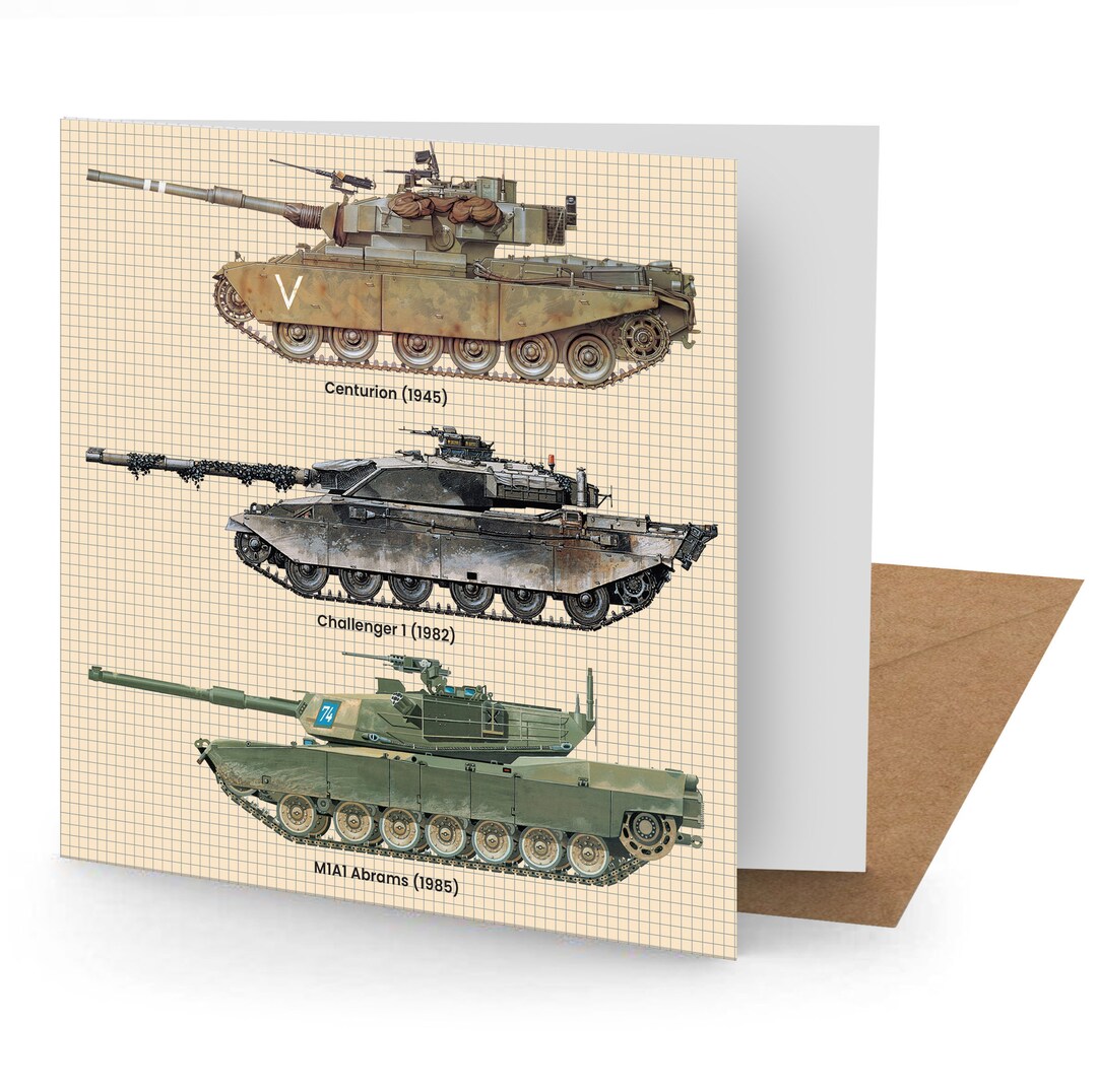Tank Greetings Card (150x150 Blank) - Etsy UK