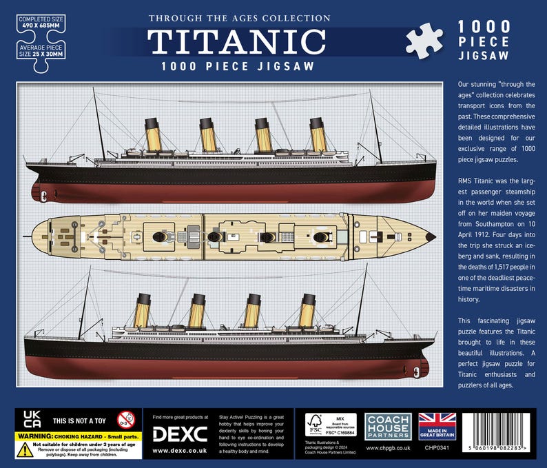 Titanic 1000 Piece Jigsaw - Etsy