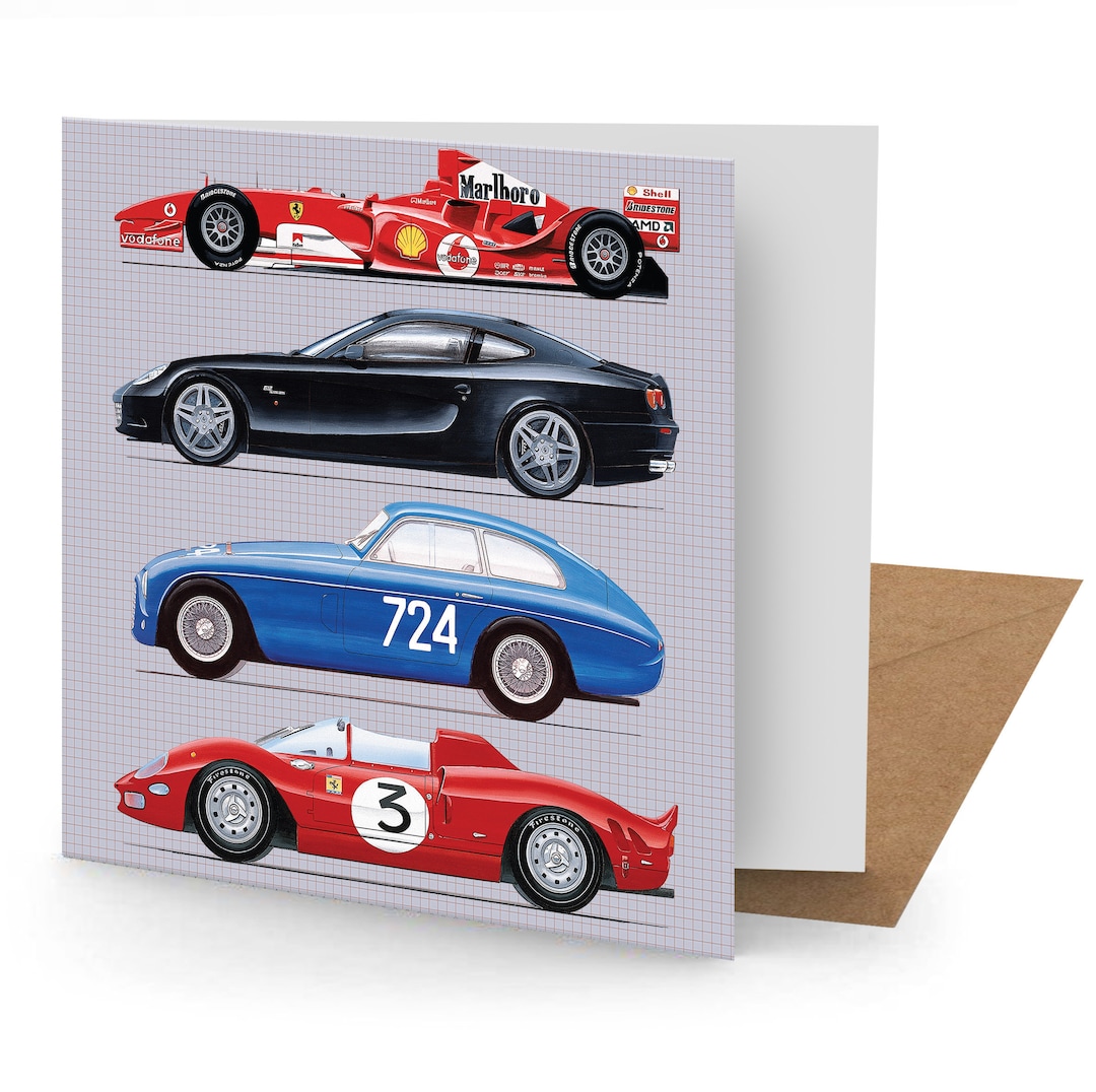 Ferrari Greetings Card (150x150 Blank) - Etsy