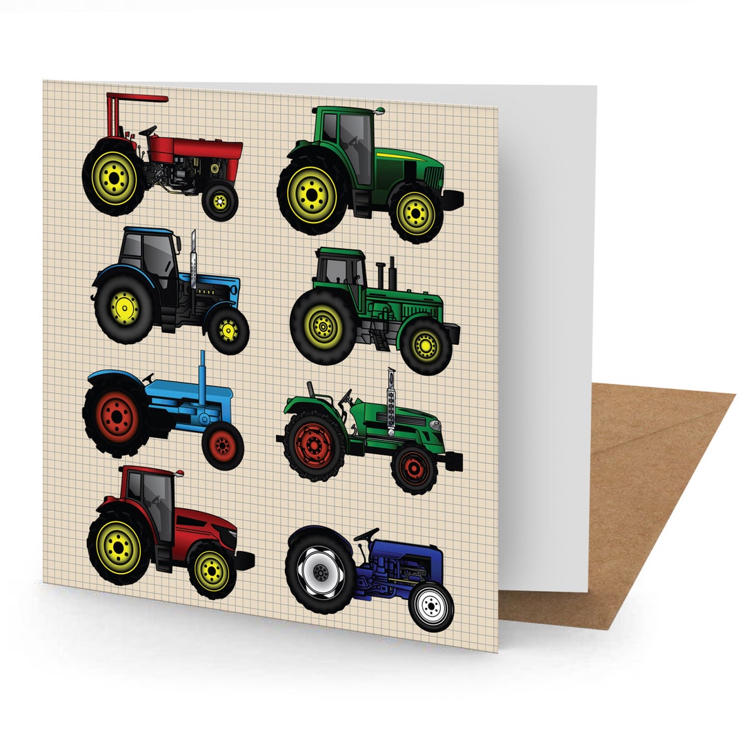Tractor Greetings Card (150x150 Blank) - Etsy