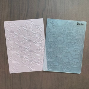 Hexagon With Leaves Embossing Folder - Etsy