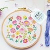 Floral Photo Frame Embroidery Pattern, Floral Picture Frame, Hand ...