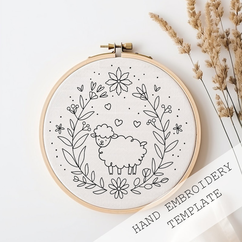 Sheep Embroidery - Etsy Australia