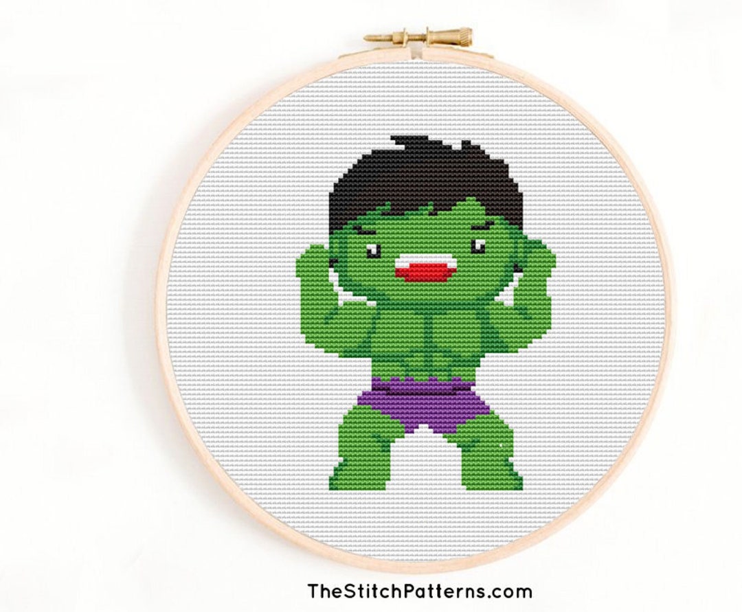 Hulk Cross Stitch, Super Hero Cross Stitch, Cross Stitch PDF Pattern ...