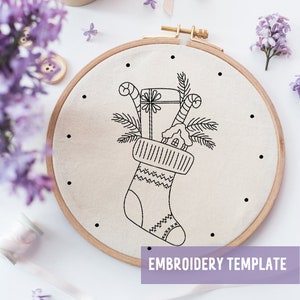 PDF DIGITAL Embroidery Pattern, Stockings Ornament, Christmas Ornament ...