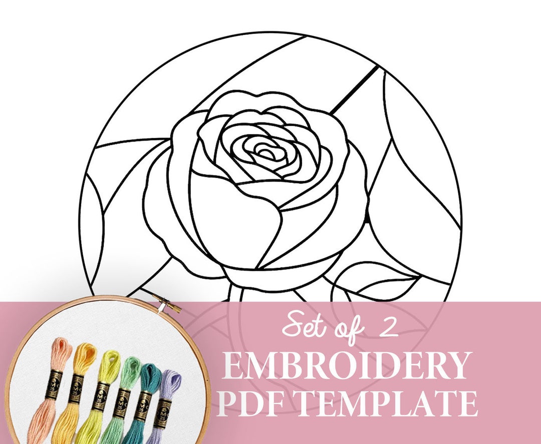 Floral Stained Glass Embroidery Pattern: Beginner DIY (PDF Pattern) - Etsy