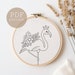 Floral Flamingo Hand Embroidery Pattern: Beginner Friendly (PDF Pattern ...