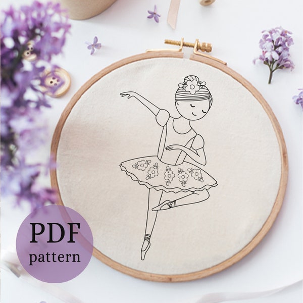 Ballerina Embroidery - Etsy