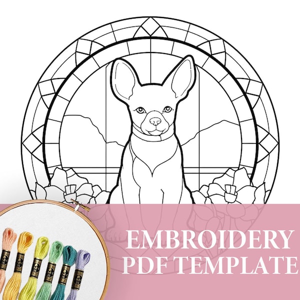 Chihuahua Stained Glass Pattern - Etsy