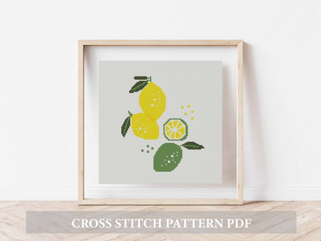 Lemon Cross Stitch Pattern,fruit Cross Stitch Pattern,kitchen Decor ...