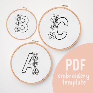 Custom Alphabet Embroidery PDF Pattern, Instant Digital Download ...