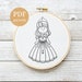 Princess Embroidery Design, Hand Embroidery Design, Princess Embroidery ...