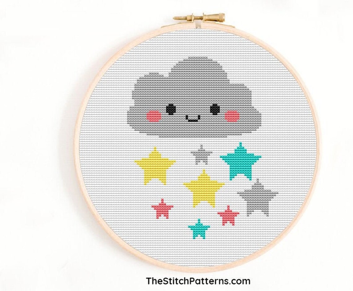 Kids Cross Stitch Pattern Cloud Cross Stitch Cute Cross - Etsy