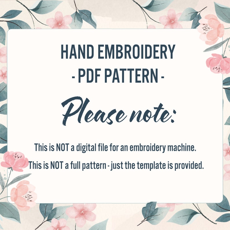 Beginner Floral Embroidery Pattern, DIY Template (PDF Pattern) - Etsy
