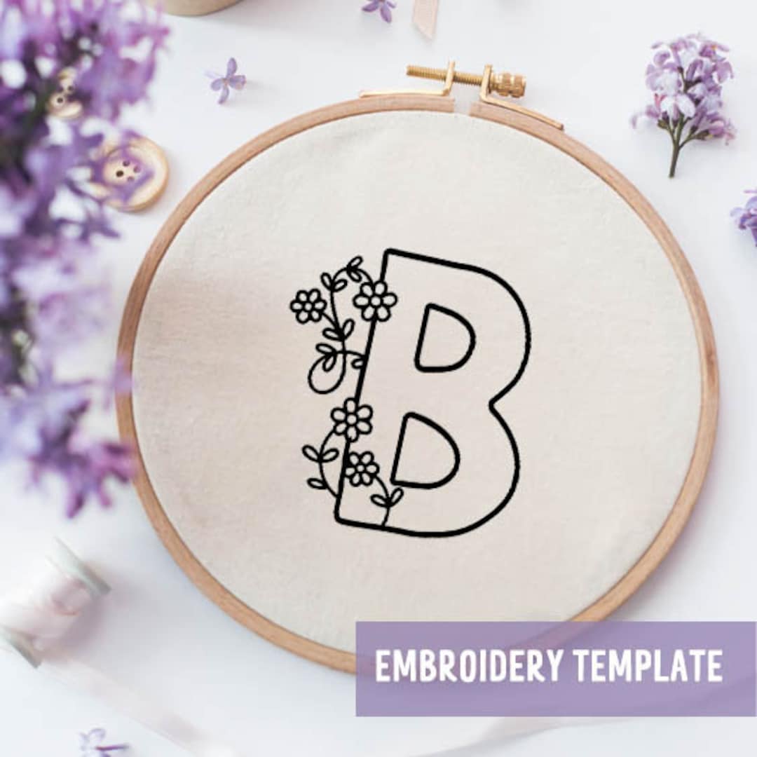 Floral Letter, Bouquet of Flowers Hand Embroidery Letter, Beautiful ...