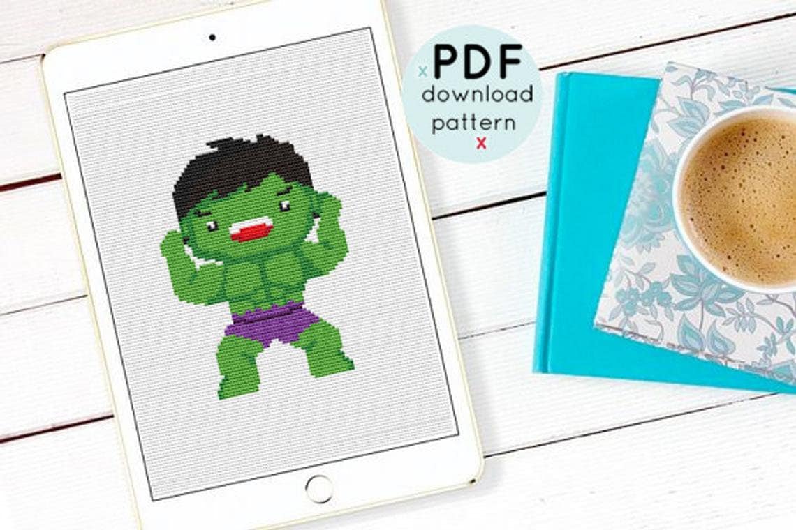 Hulk Cross Stitch Super Hero Cross Stitch Cross Stitch PDF - Etsy
