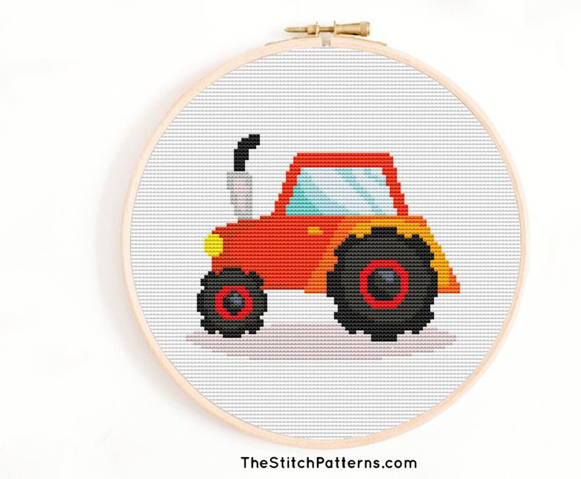 Construction Vehicle Cross Stitch Pattern Set: Truck, Tractor (PDF ...