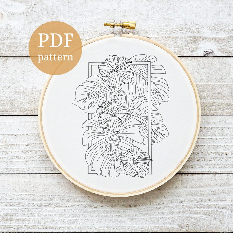 Beginner Floral Embroidery Pattern, DIY Modern Design (PDF Pattern) - Etsy