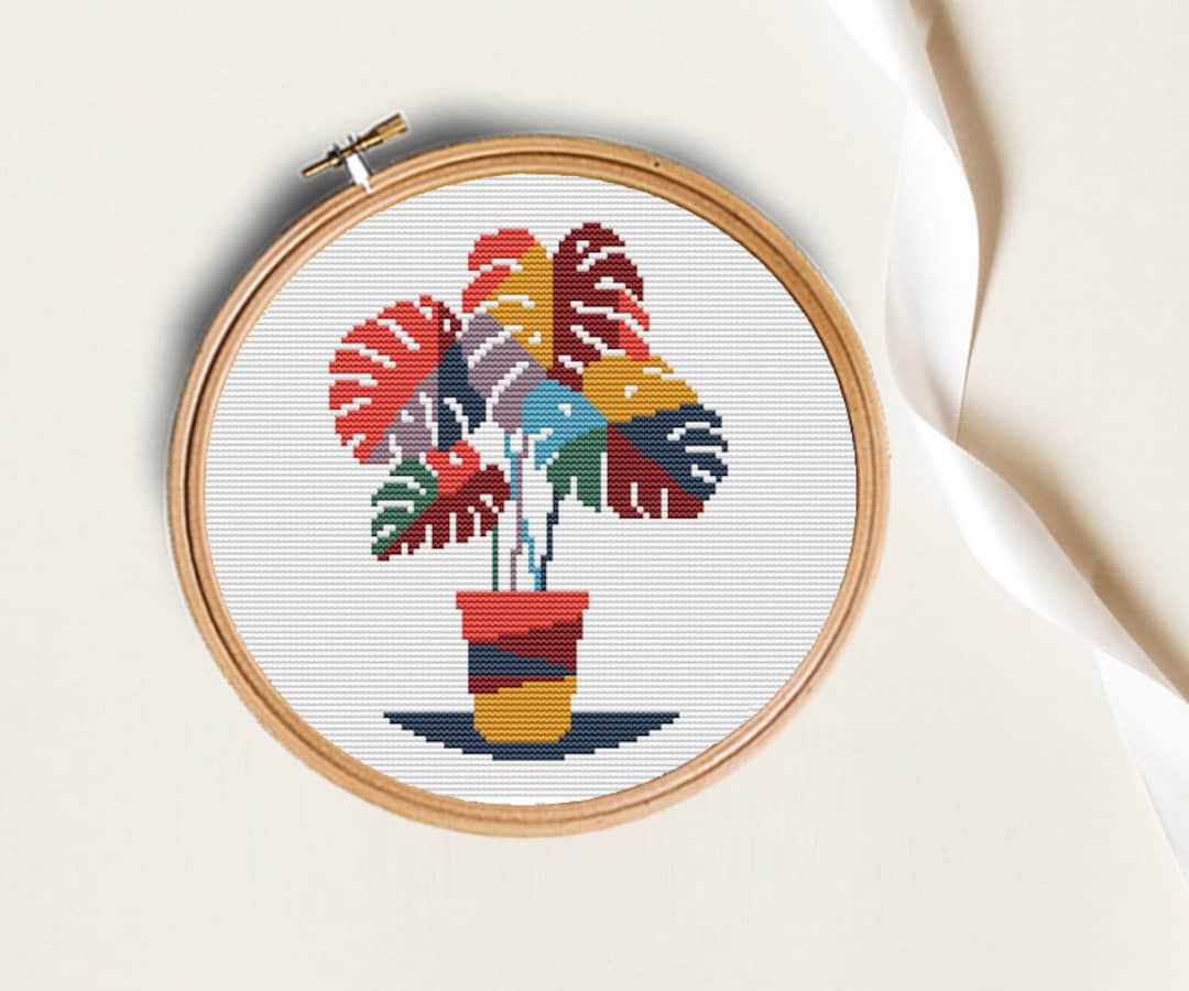 Botanical Cross Stitch Contemporary Plants,plant Cross Stitch Pattern ...