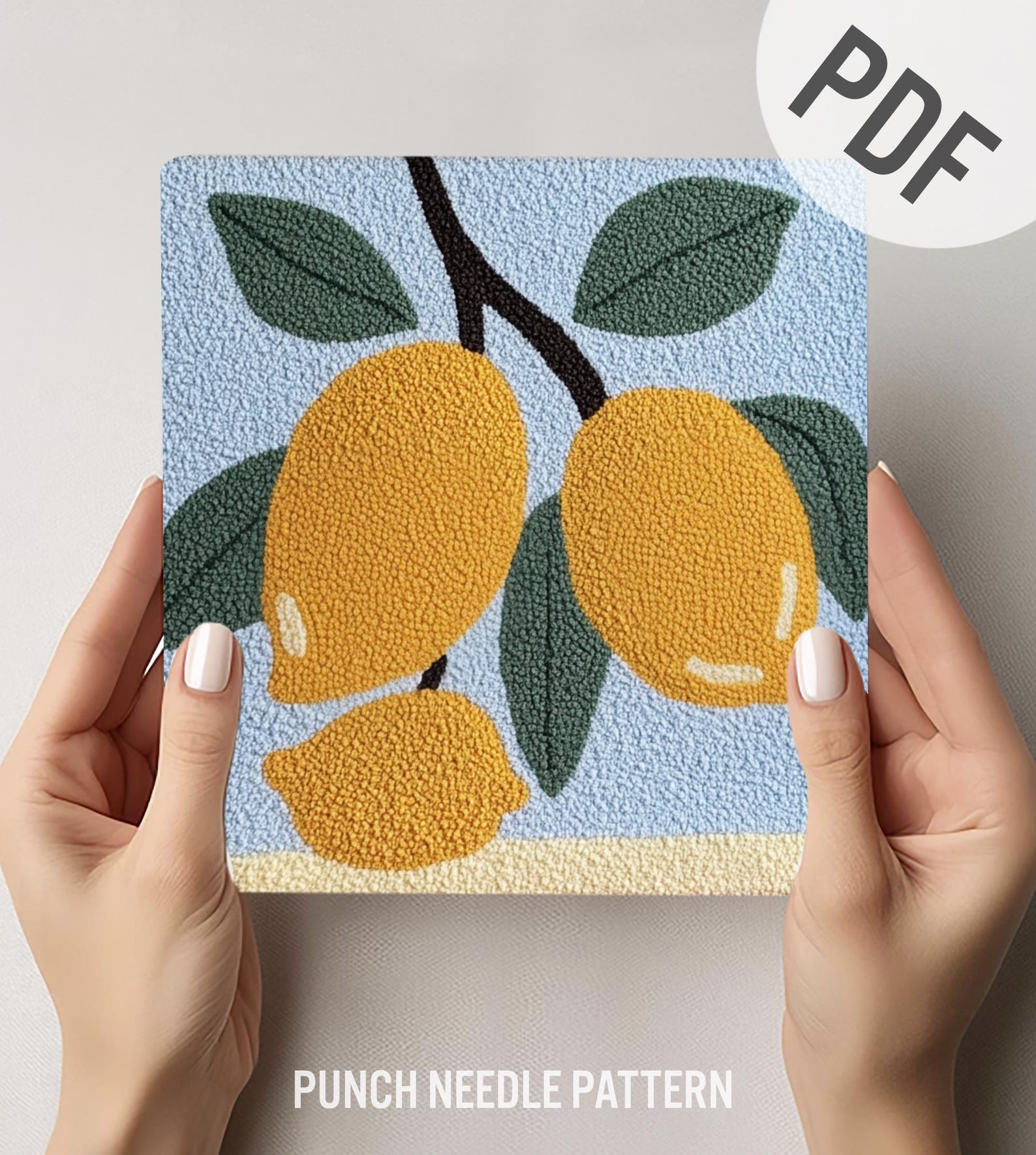 Lemon Punch Needle Pattern: Fruit DIY Home Decor (PDF Pattern) - Etsy
