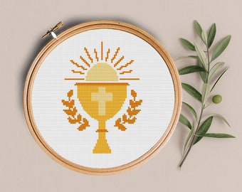 First Holy Communion Modern Cross Stitch Pattern,religious for Children ...