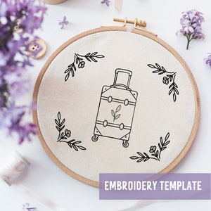 Set of 3 Travel Embroidery Designs, Travel Embroidery Ornaments, DIY ...