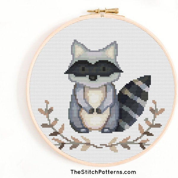 Raccoon Cross Stitch - Etsy
