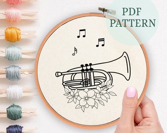 Trumpet Embroidery - Etsy