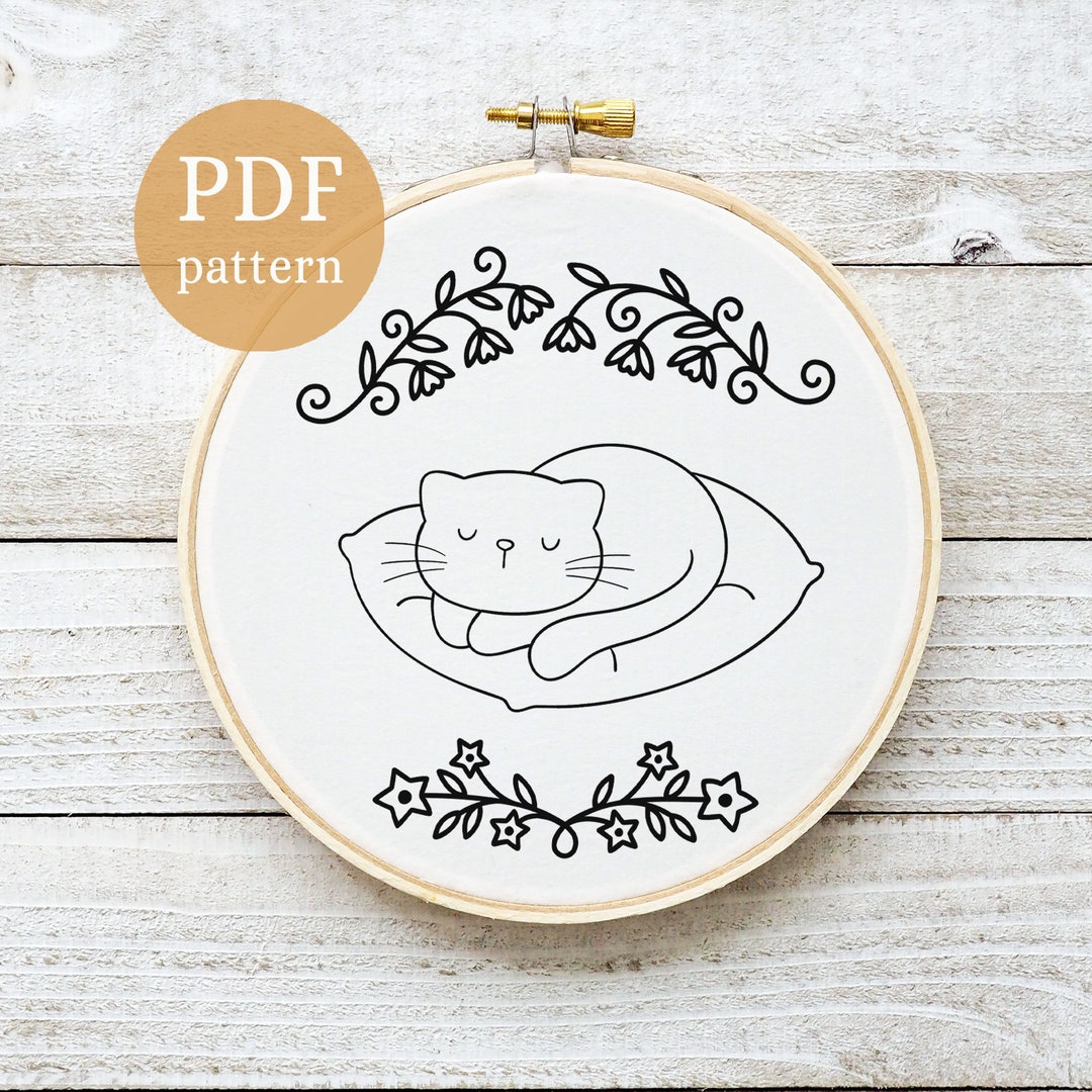 Cute Cats Hand Embroidery Pattern Pet Craft Project - Etsy