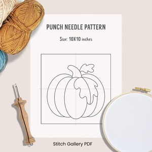 Pumpkin Punch Needle Pattern, Punch Needle Pattern, PDF File, PDF Pattern, Rug Hooking Pattern ...