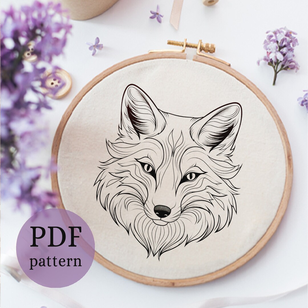 Digital Embroidery Pattern,fox Embroidery Design, Digital PDF Download ...