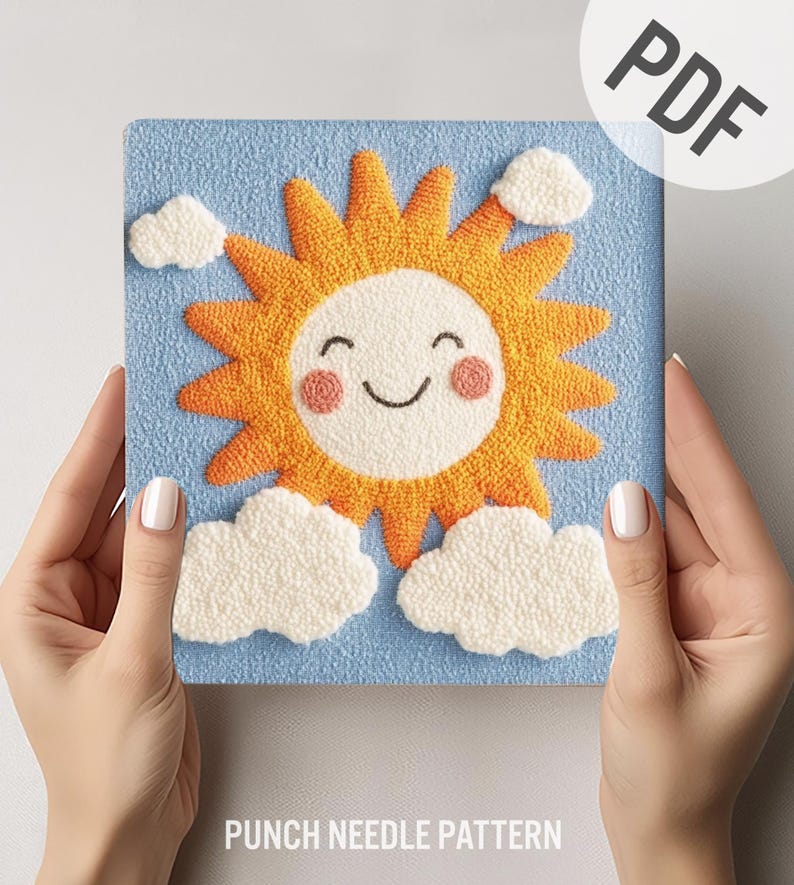 Smiley Sun Punch Needle Pattern: DIY Nursery Decor (PDF Pattern) - Etsy