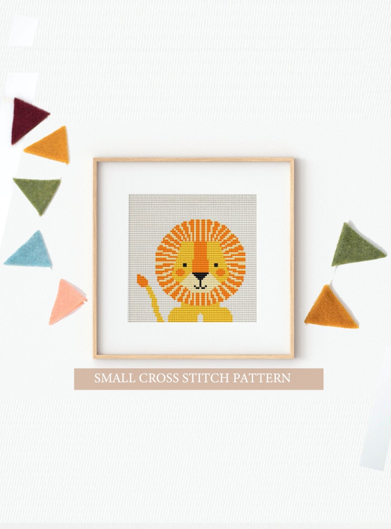 Lion Cross Stitch Pattern,instant Download, Animal Cross Stitch, Mini ...