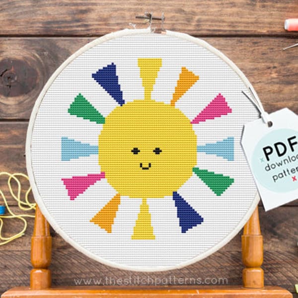 Sun Cross Stitch - Etsy