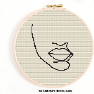Face Shape Counted Cross Stitch,faces Embroidery Pattern,face Cross ...