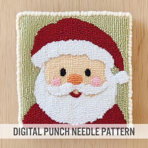 Santa Punch Needle Pattern, Punch Needle PDF Pattern, Beginners ...