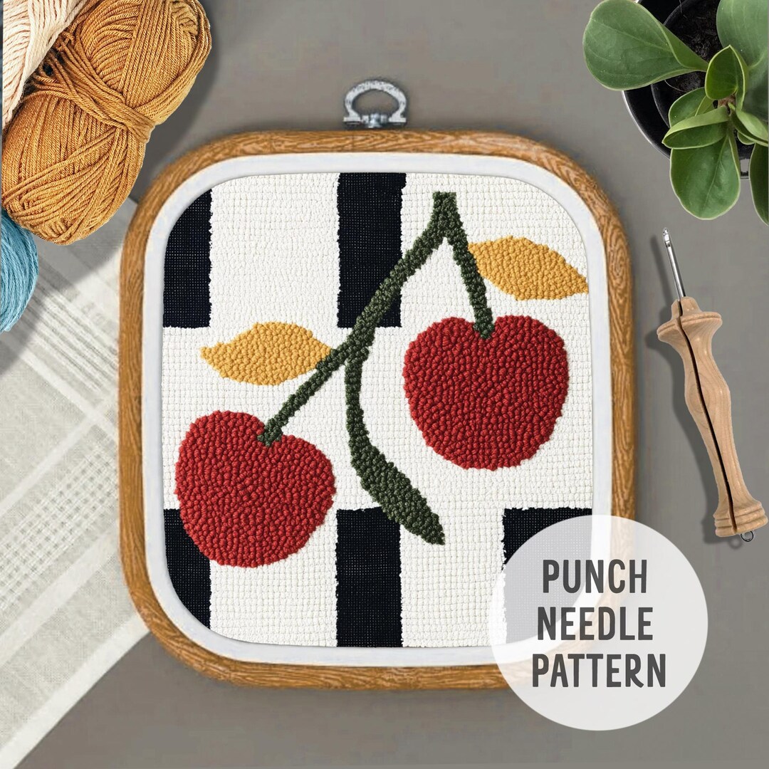 Punch Needle Pattern for Cherries - Etsy