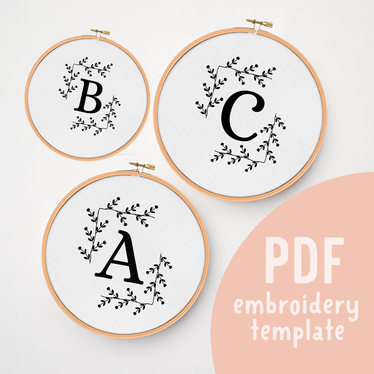 New Alphabet Hand Embroidery Pattern Modern Embroidery - Etsy