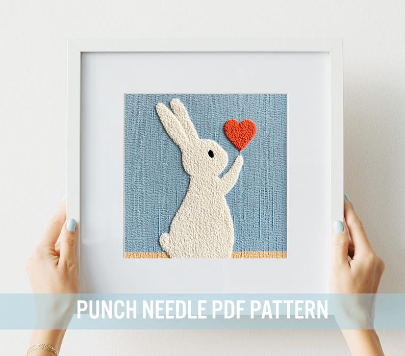 Baby Bunny Punch Needle Pattern: Modern Animal Art (PDF Pattern) - Etsy