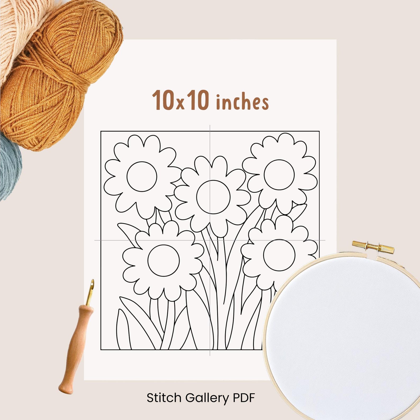 Daisy Dreams Punch Needle Pattern: Beginner Friendly Needlework (PDF ...