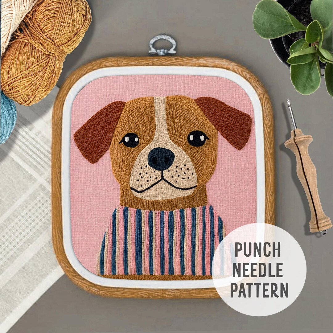 Square Dog Punch Needle Pattern: DIY Wallhanging (PDF Pattern) - Etsy