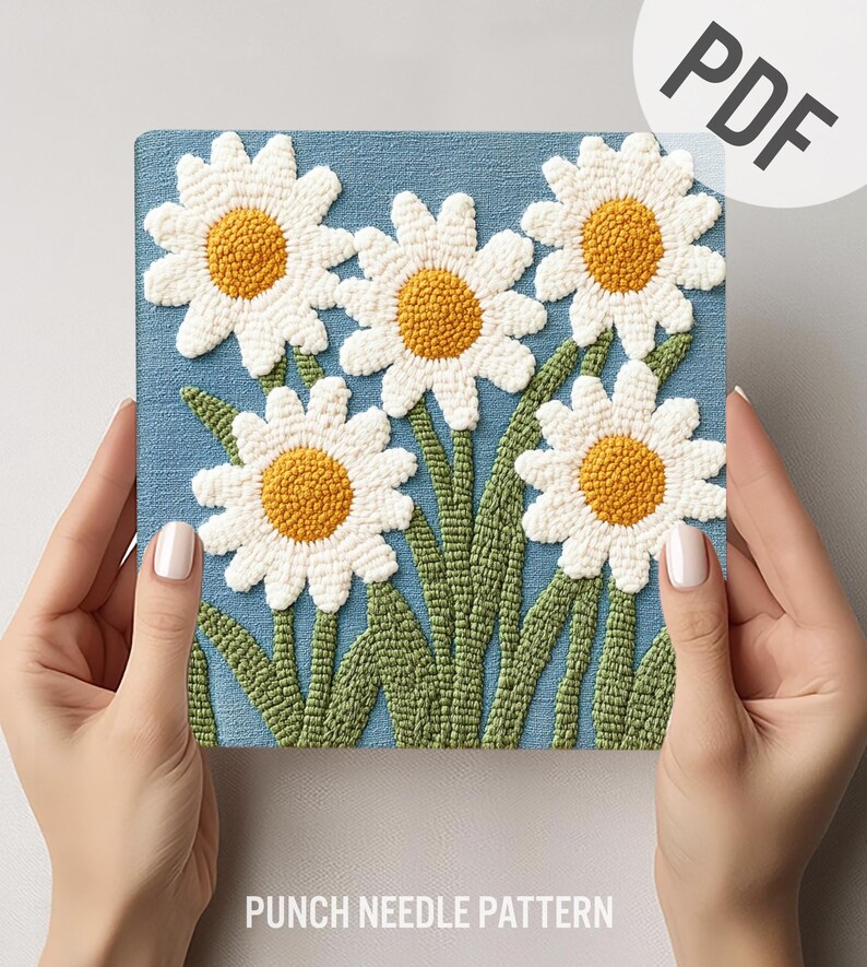 Daisy Dreams Punch Needle Pattern: Beginner Friendly Needlework (PDF ...