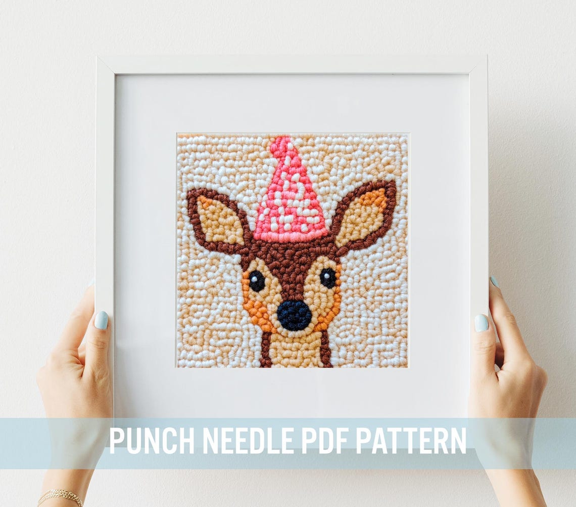 Party Deer Punch Needle Pattern: DIY Nursery Decor (PDF Download) - Etsy